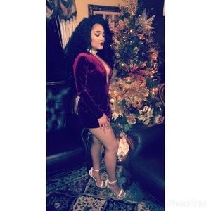 glam | Other | Red Wine Velvet Short Jumpsuit | Poshmark